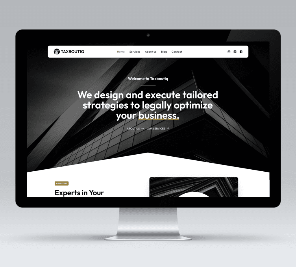 TaxBoutiq izrada web stranice • Vedad Čolić Dizajn Sarajevo